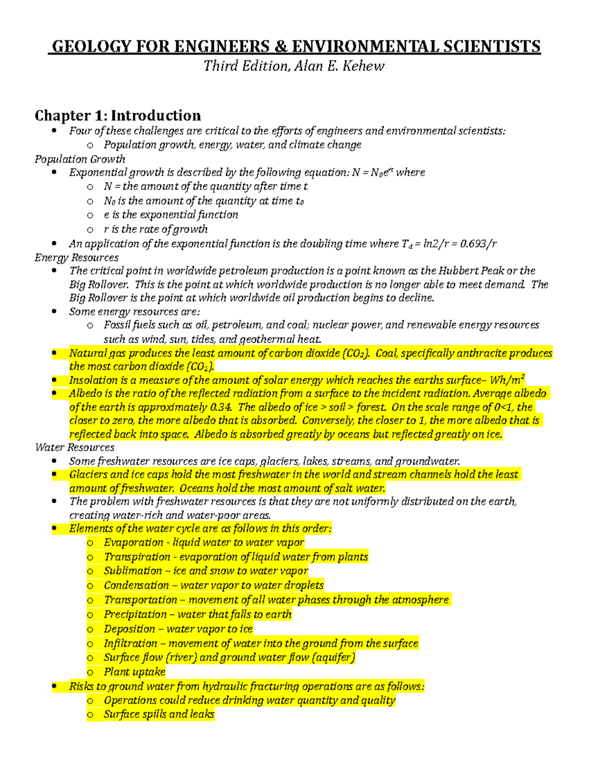 Geology for Engineers - Lecture notes All lectures - GEOLOGY FOR ...