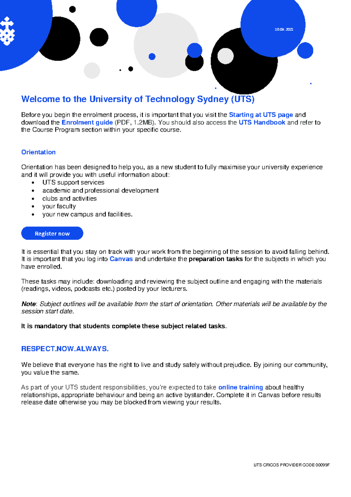 Course-enrolment-information - UTS CRICOS PROVIDER CODE 00099F Welcome to the University of ...