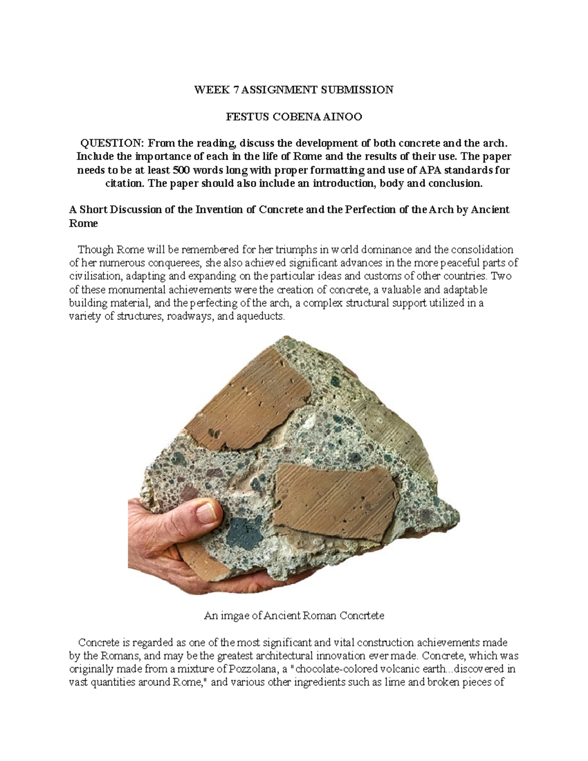 WEEK 7 Assignment Submission - WEEK 7 ASSIGNMENT SUBMISSION FESTUS ...