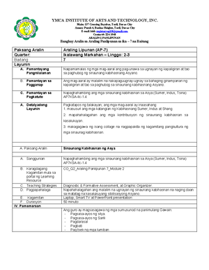 Grade-7-AP DLP - DLP AP 7 - YMCA INSTITUTE OF ARTS AND TECHNOLOGY, INC ...