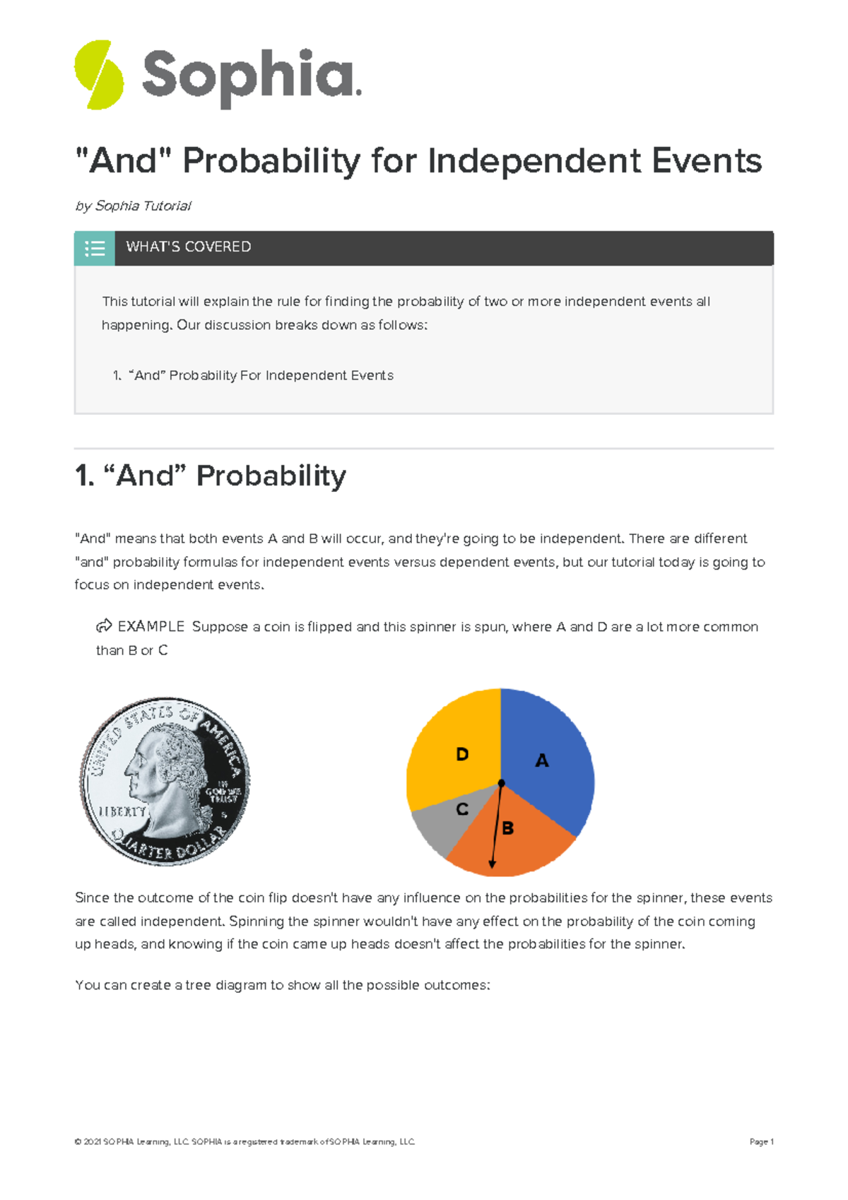 And probability for independent events 2 - "And" Probability for ...