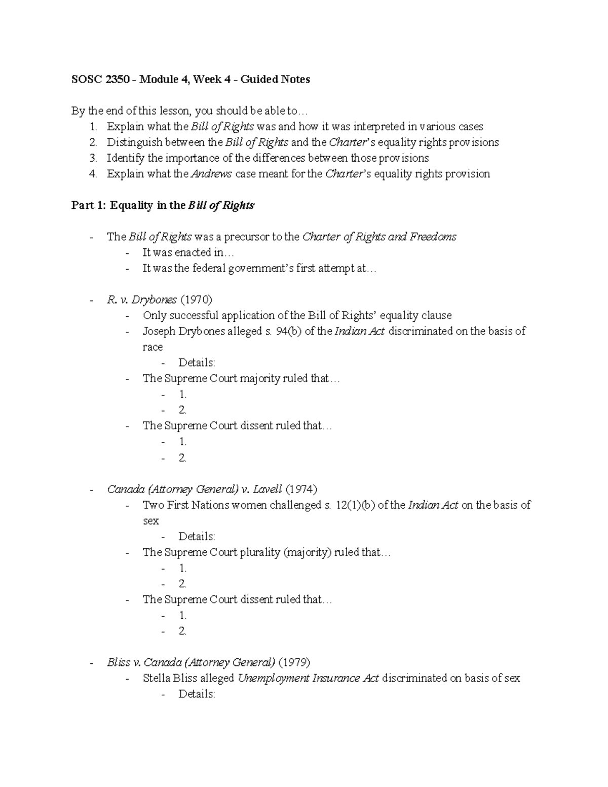 SOSC 2350 - Module 4, Week 4 - Guided Notes - SOSC 2350 - Module 4 ...