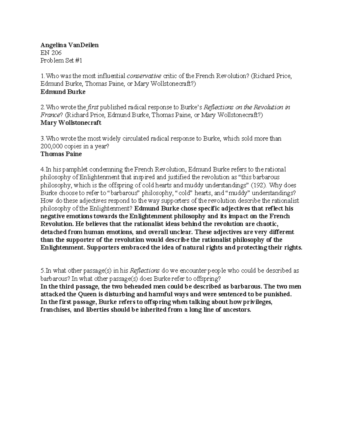 EN206 problem set 1 - Can you as a study tool for midterm exam. - Angelina VanDeilen EN 206 ...