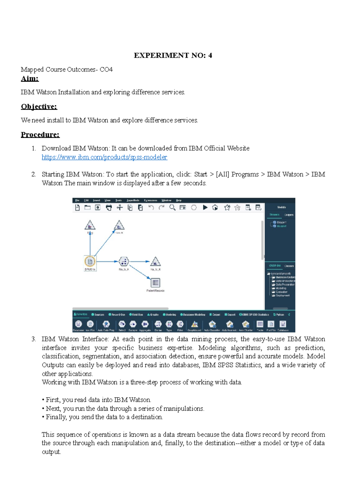 Experiment 4 - EXPERIMENT NO: 4 Mapped Course Outcomes- CO Aim: IBM ...
