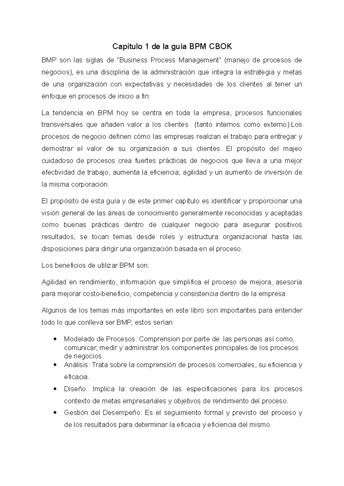 Capitulo 1 BPM - Resumen BPM CBOK Version 3.0 - Capítulo 1 de la guía ...