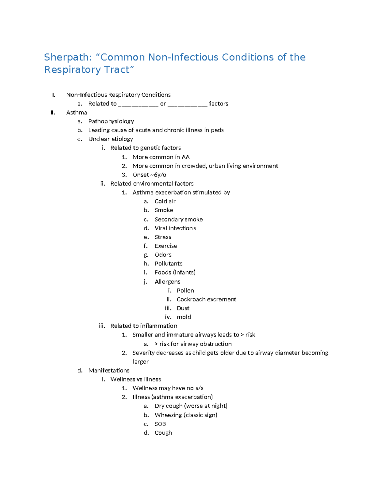 Sherpath noninfectious resp study guide - Tagged - Sherpath: “Common ...