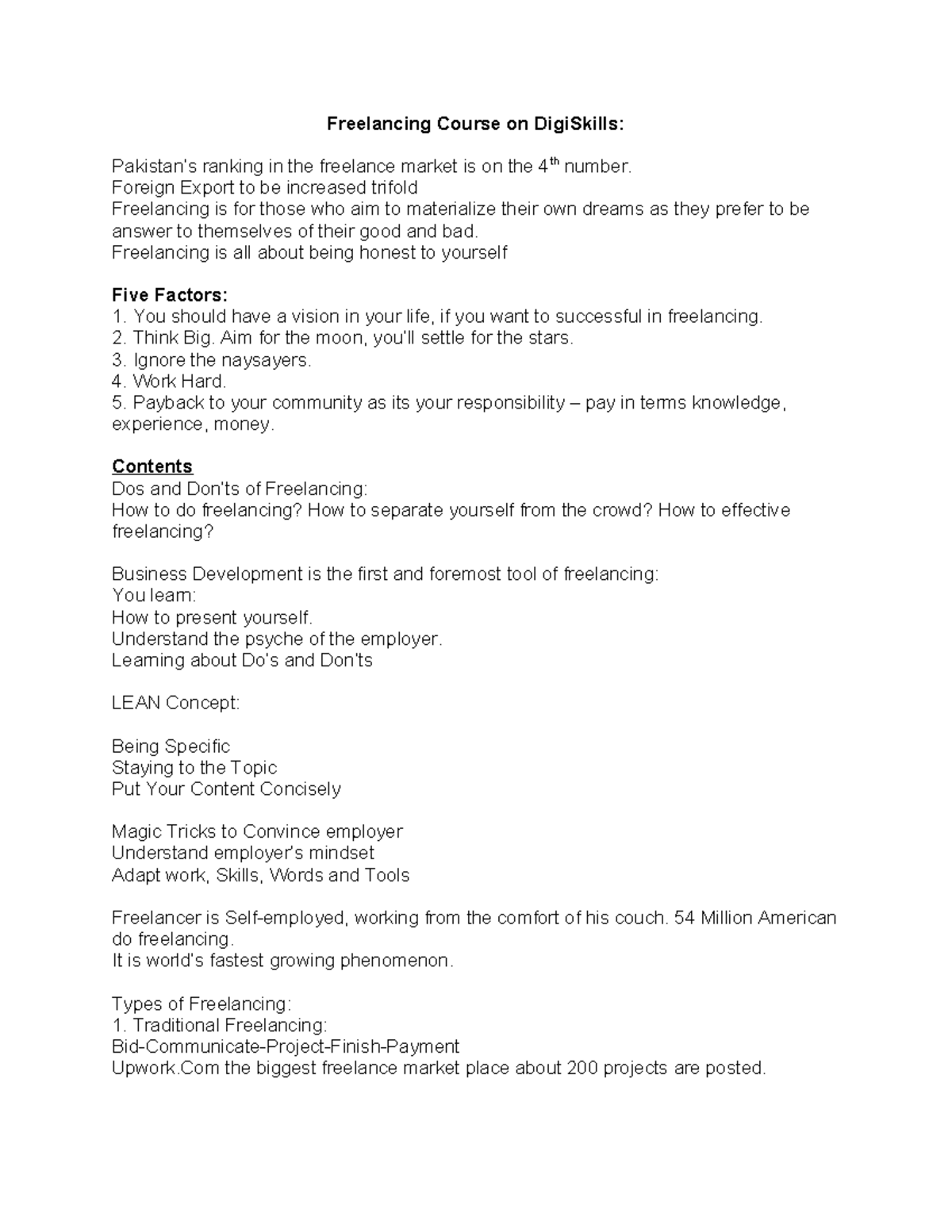 Scribd - freelancing complete outline - Freelancing Course on ...