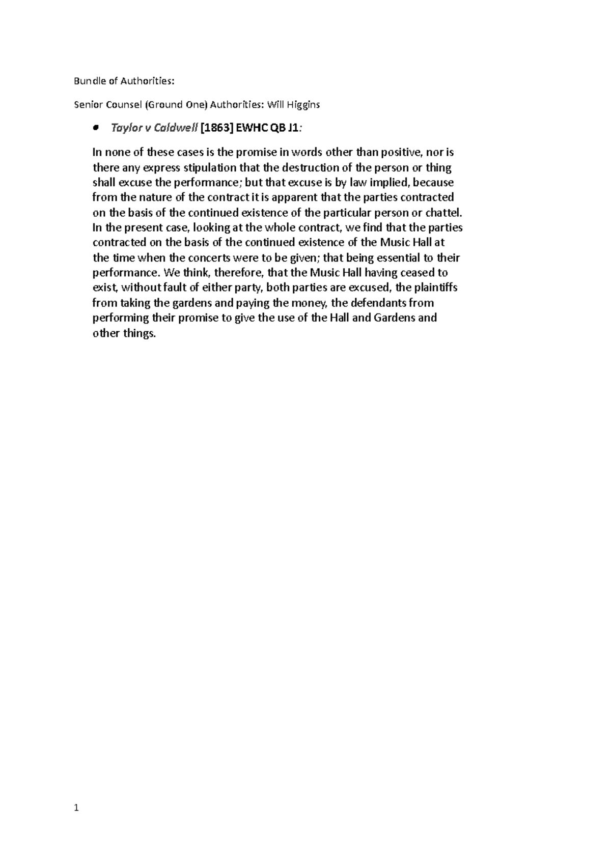 Bundle of Authorities - N/A - Bundle of Authorities: Senior Counsel ...