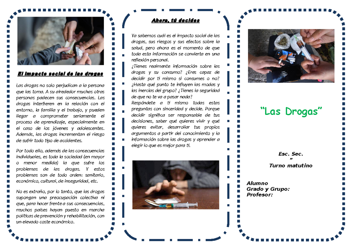 Triptico de las drogas - El impacto social de las drogas Las drogas no ...