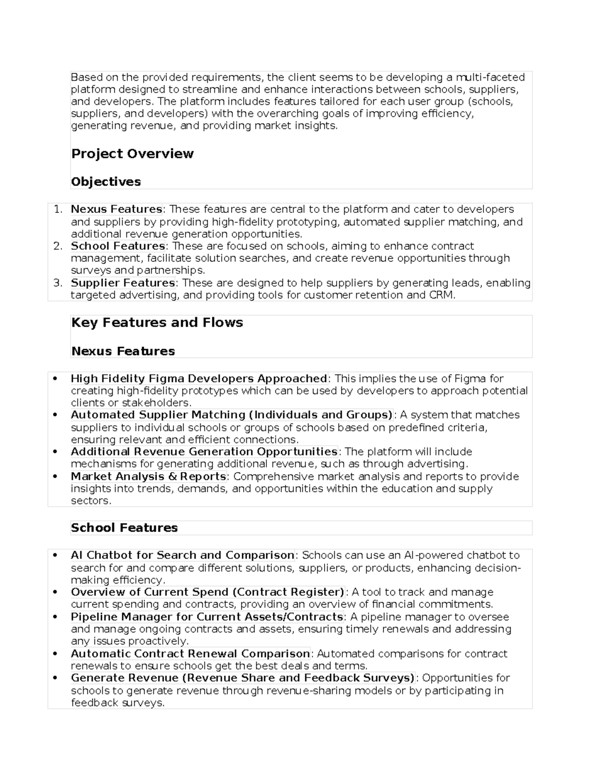 Nexus - Find the document - Based on the provided requirements, the ...