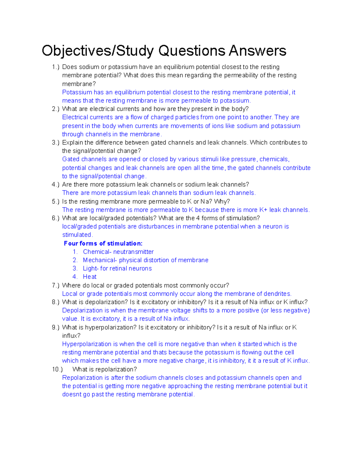 Lecture 10 Study Guide With Answers - Objectives/Study Questions ...