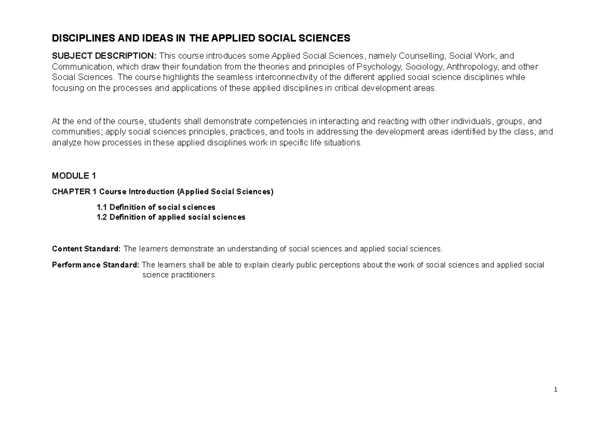 Disciplines AND Ideas IN THE Applied SOC DISCIPLINES AND IDEAS IN THE APPLIED SOCIAL SCIENCES disciplines-and-ideas-in-the-applied-soc-disciplines-and-ideas-in-the-applied-social-sciences