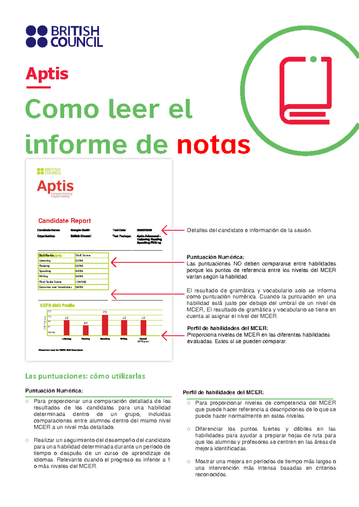 Aptis How to read the Score Report Spanish rev - Aptis ...