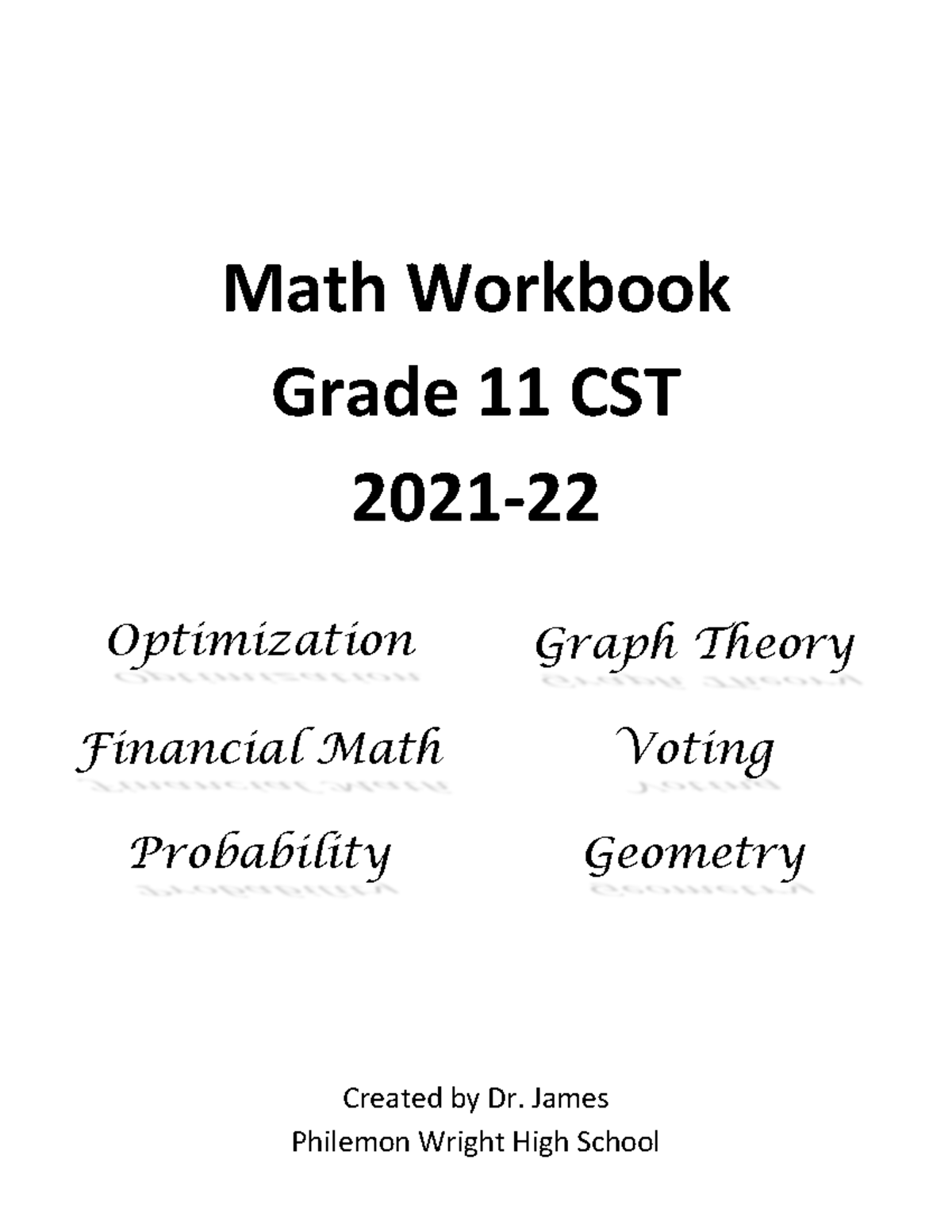 CST grade 11 - Optimization - Math Workbook Grade 11 CST 2021 - 22 ...