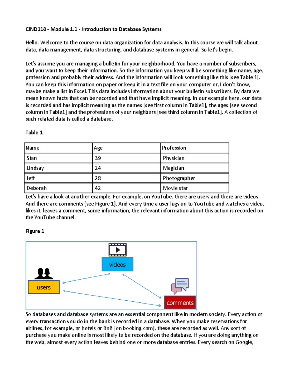 2- CIND110 - Module 1.1 - Introduction to Database Systems ET - CIND110 ...