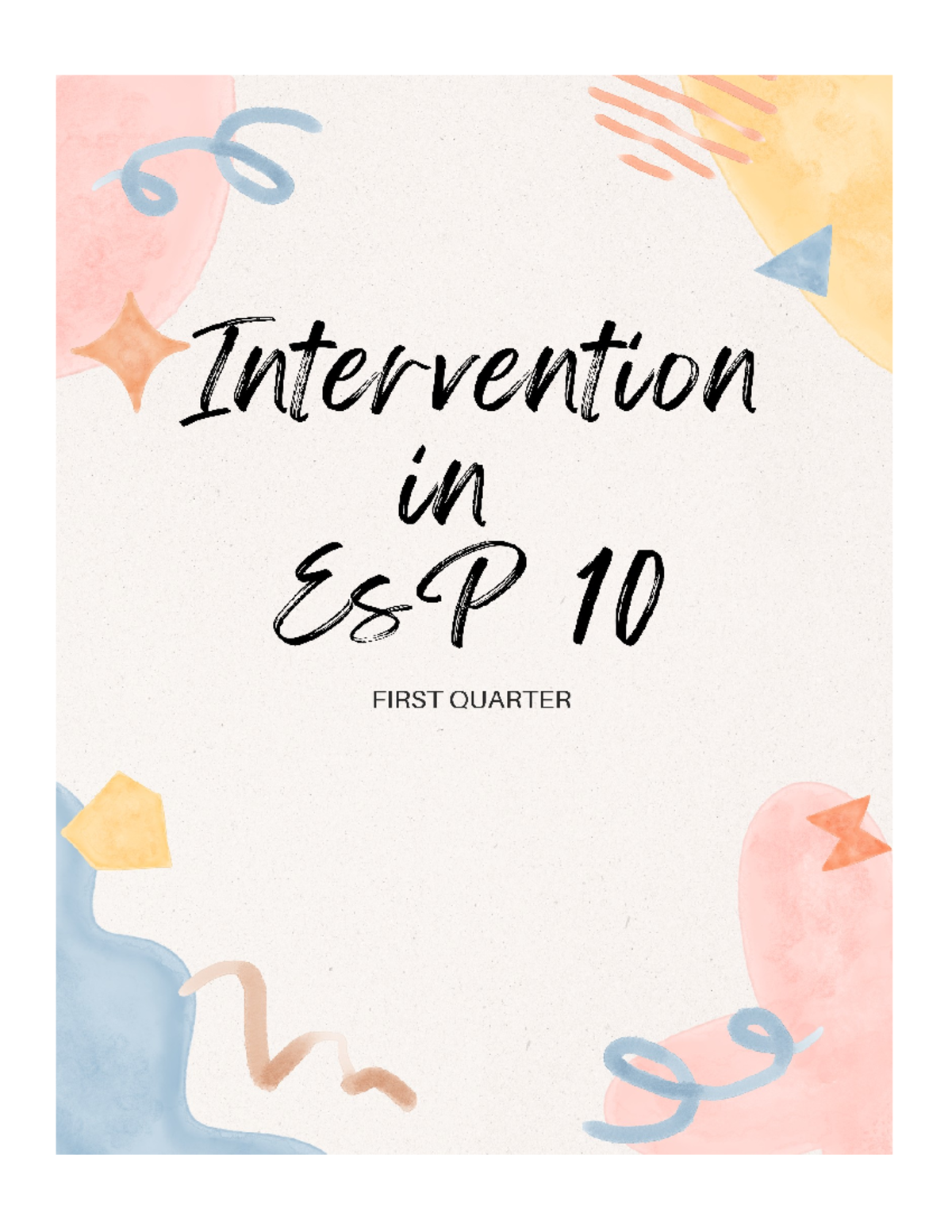 Intervention PLAN ESP10 Quarter 1 Module 1 - QUARTER 1 Module CROSSWORD ...