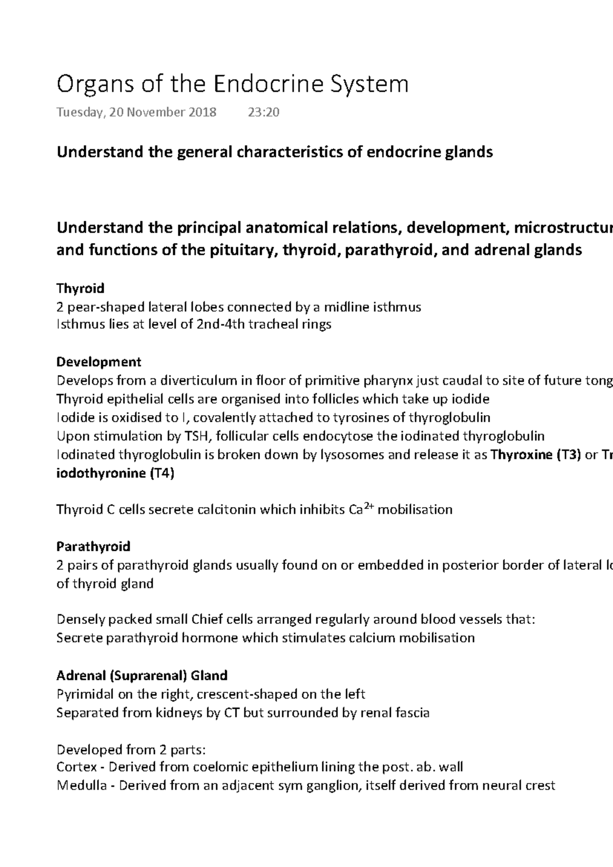 Organs of the Endocrine System - Understand the general characteristics ...