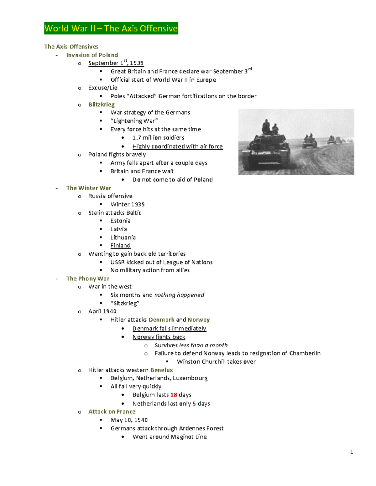 WW2-the early stages - SAASEQW - World War II – The Axis Offensive The ...