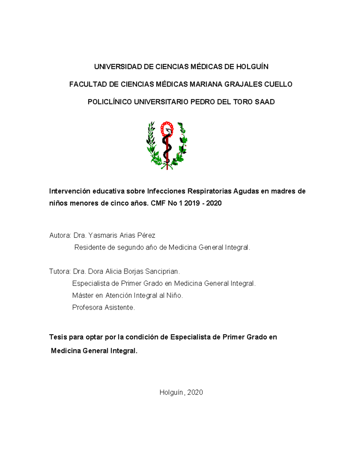 Intervencion educativa sobre Infecciones Respiratorias Agudas en madres ...