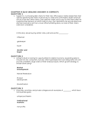 My Review for Exam 1 - Lecture notes 1-6 - MKT 350 - MSU - Studocu
