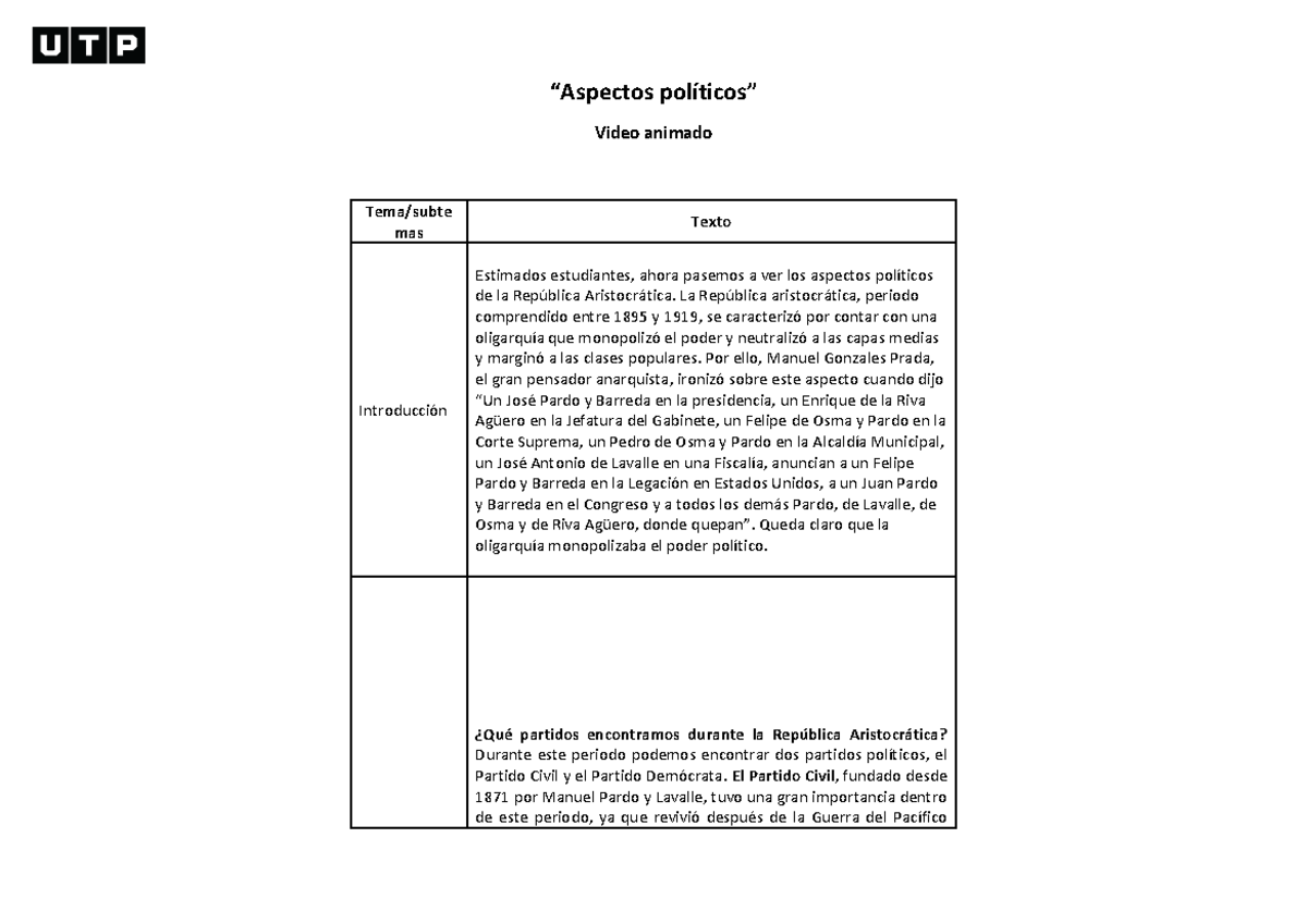 Semana 02 - Guión -Aspectos políticos