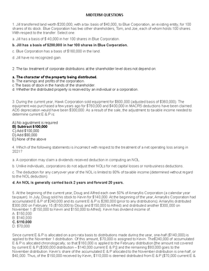 Business Tax 9878 Notes Ch. 17-19 - Chapter 17 A - An Overview of ...