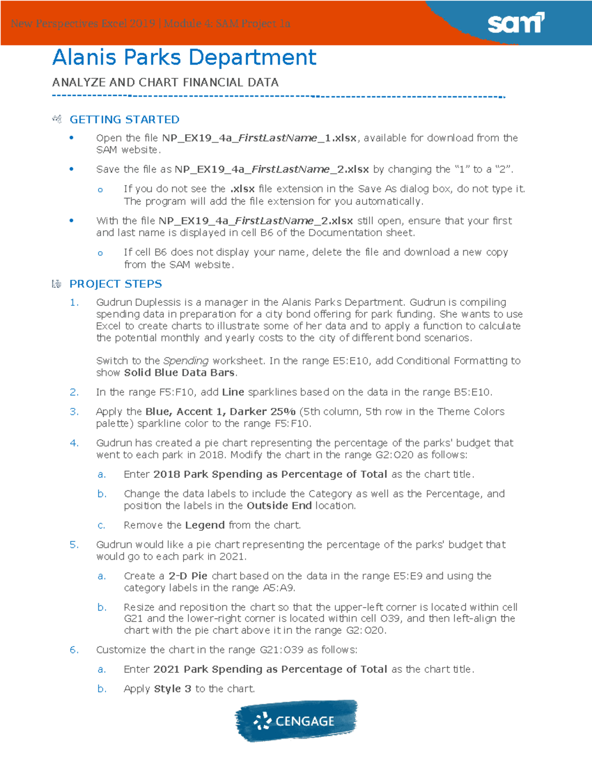 Instructions NP EX19 4a - Alanis Parks Department ANALYZE AND CHART ...