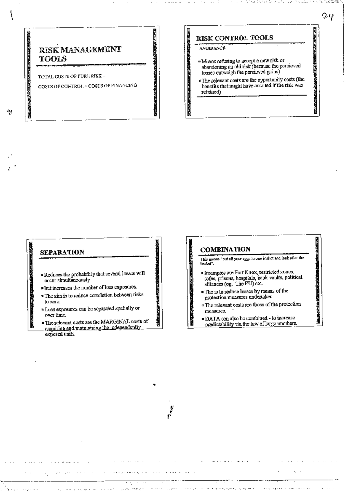 ASB4414 Notes - Part 2 - MANAGING CORPORATE RISK - RISK MANAGEMENT ...