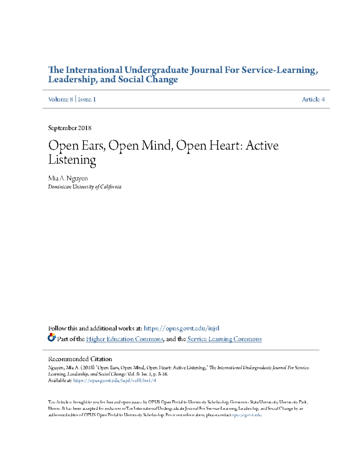 Open Ears Open Mind Open Heart Active Listening - The International ...