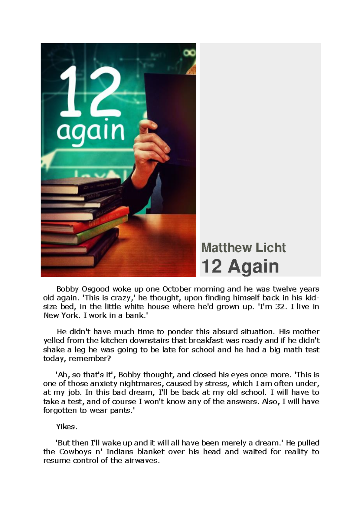 Twelve again-Basic 8 - nada - Matthew Licht 12 Again Bobby Osgood woke ...