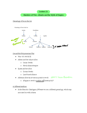 Greek Mythology Notes 26 - Lecture 27. The Trojan War: Heroic ...