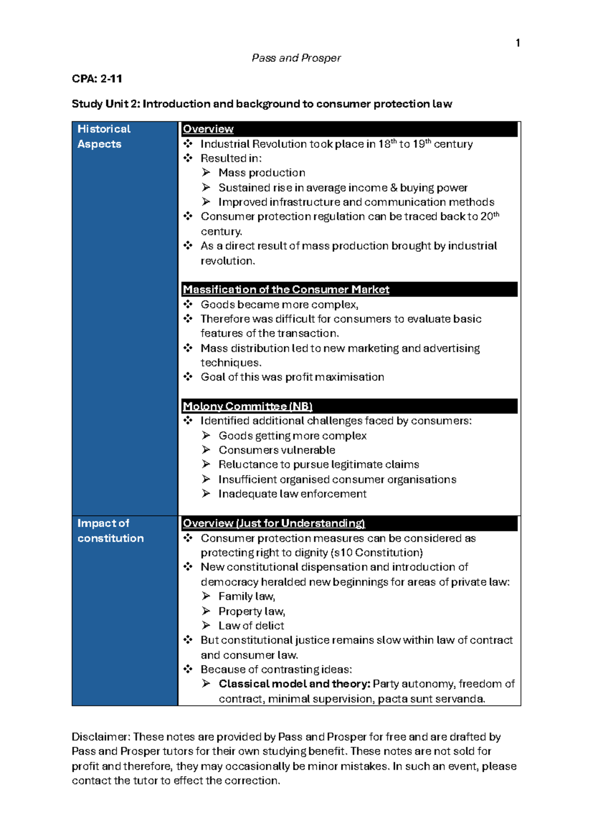 Final VBB Exam Notes - NCA AND CPA - Pass and Prosper Disclaimer: These ...