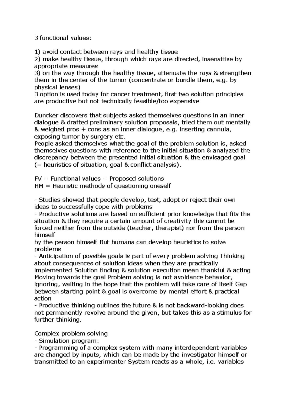 3 functional values - Psycho notes - 3 functional values: avoid contact ...