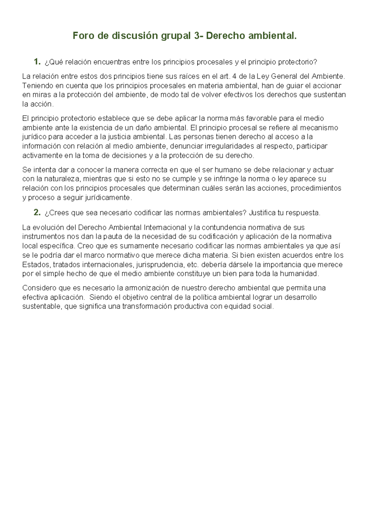 Foro de discusión grupal 3 - 1. ¿Qué relación encuentras entre los ...