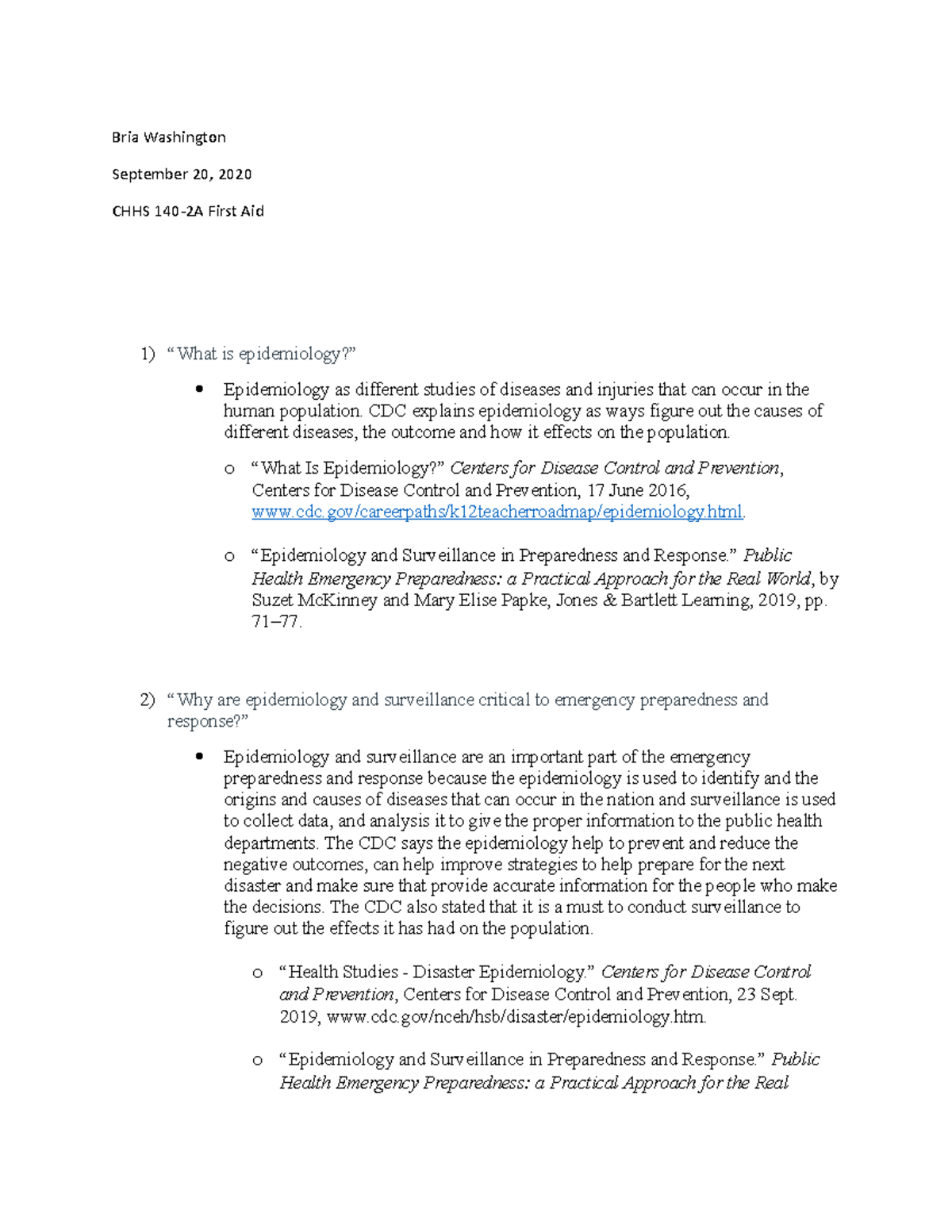 Bria Washingto 2-3 - Questions and answers from book - Bria Washington ...