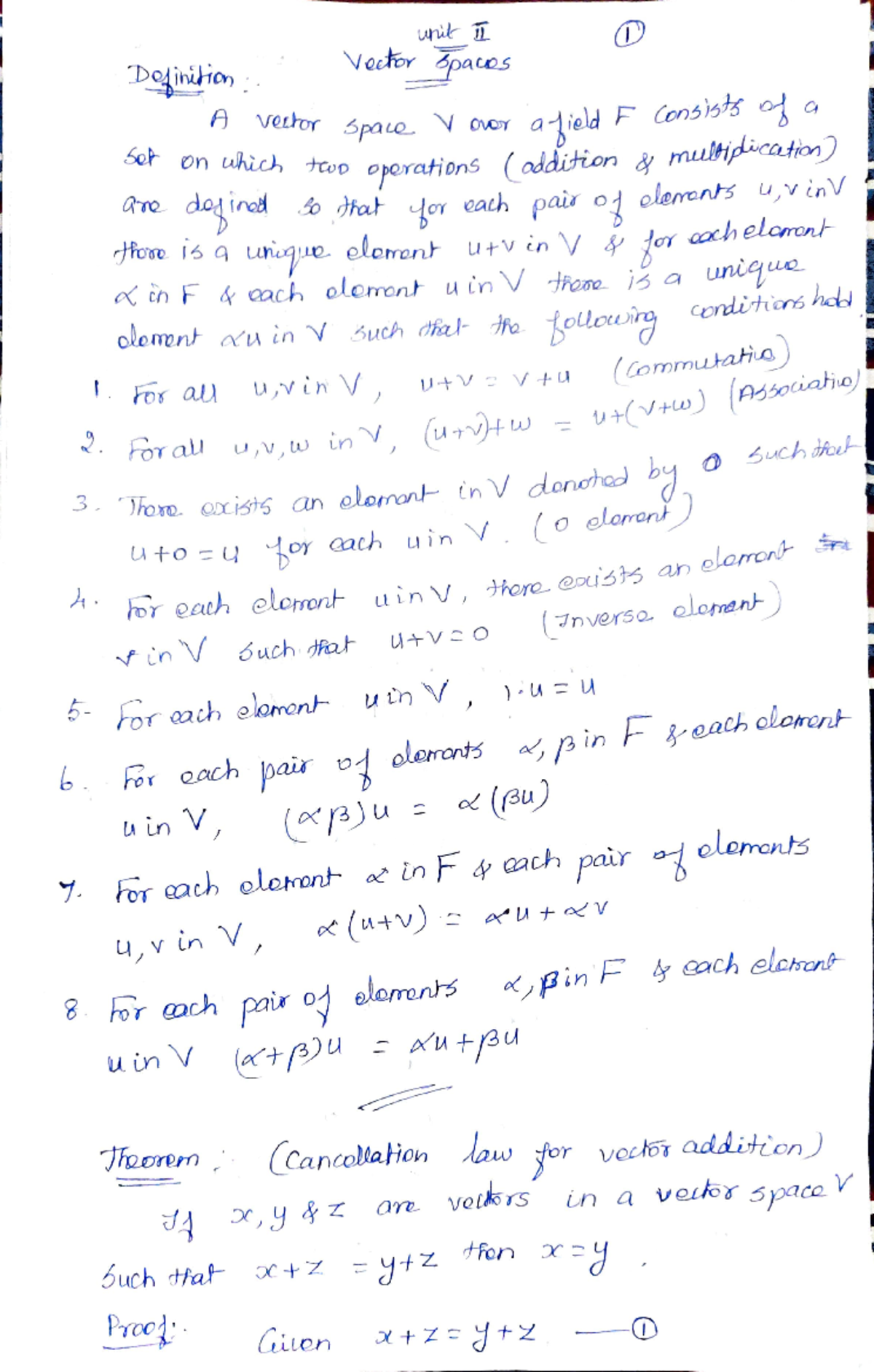 Unit 2 ME maths - un Vocorpacos Do4iniion So on which tcoo Opoations ...