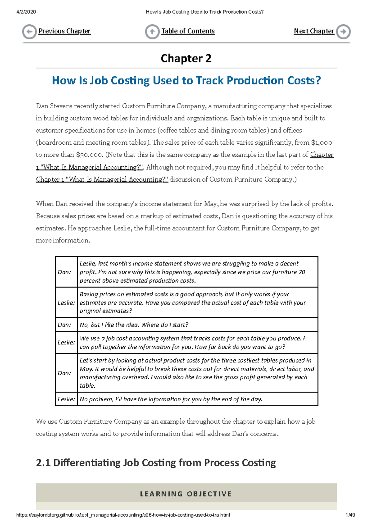 Chapter 2 How Is Job Costing Used to Track Production Costs - Warning: TT: undefined function ...