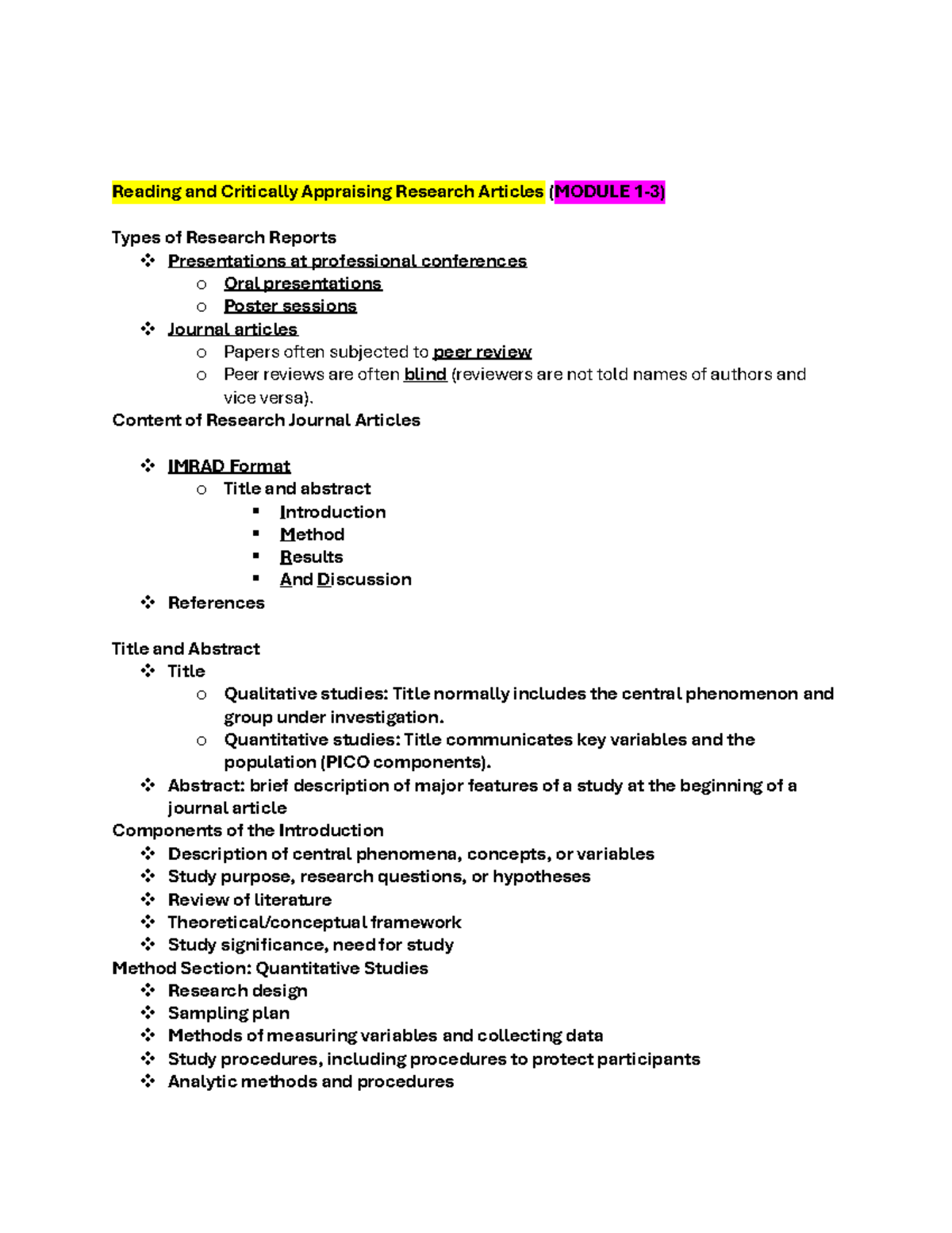 Nres-reviewer 2 - Review of course for module 1-5 - REMINDER: this reviewer is EXCLUSIVE FOR BSN ...