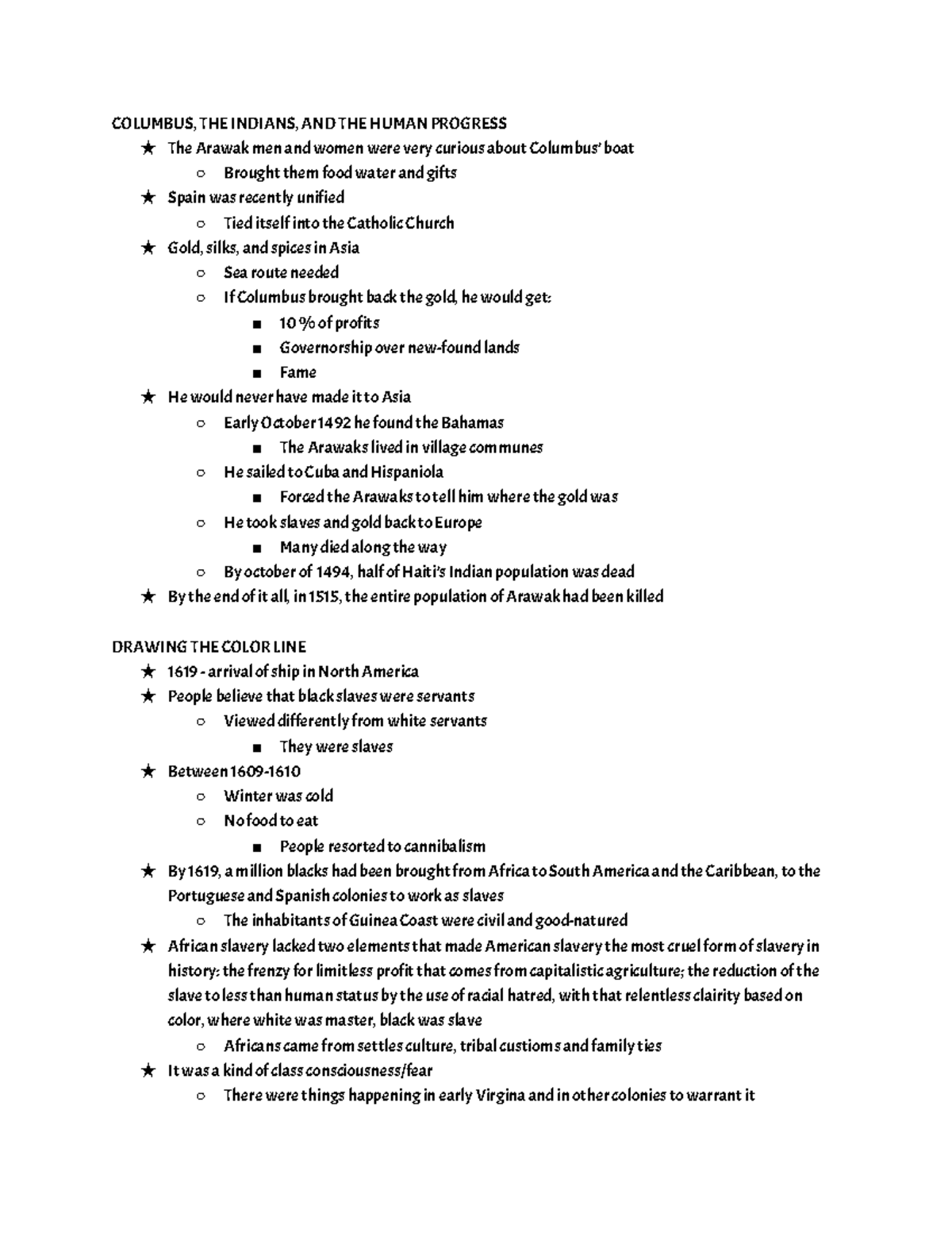 Apush Summer Notes - History is a Weapon - COLUMBUS, THE INDIANS, AND ...