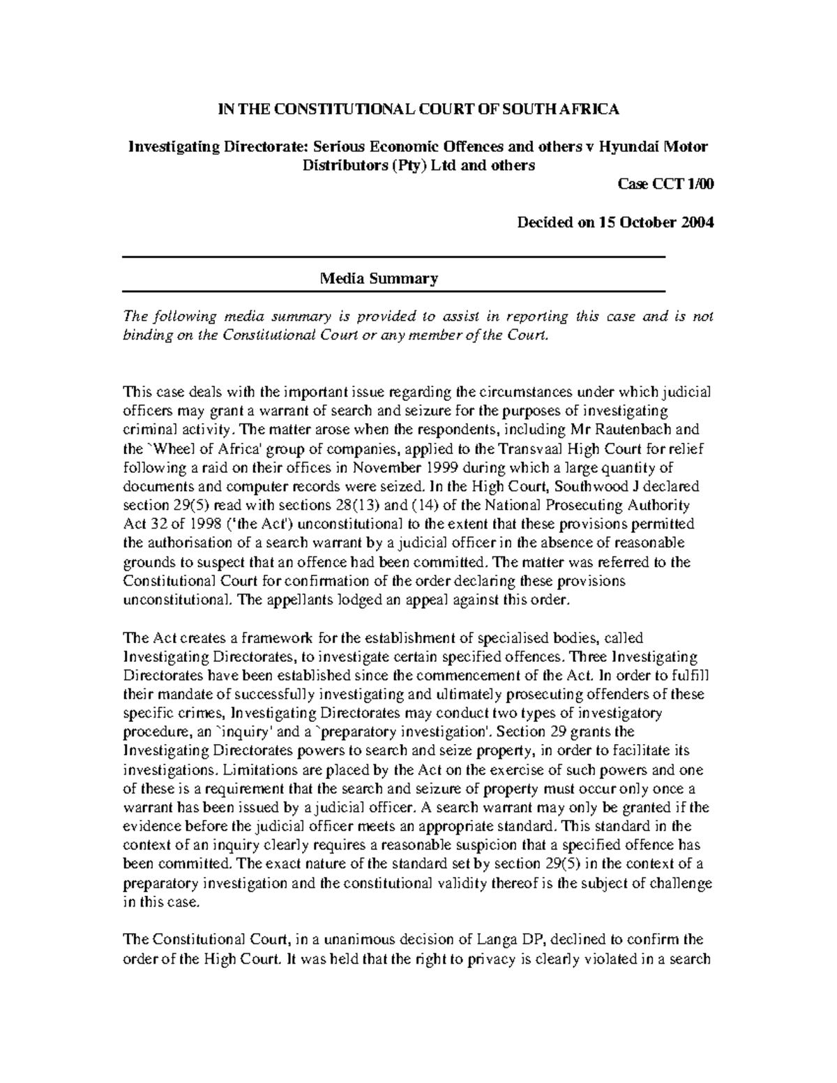 12media - Cases - IN THE CONSTITUTIONAL COURT OF SOUTH AFRICA ...