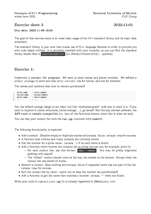 Exercises-sheet 02 - winter semester - Concepts of C++ Programming ...