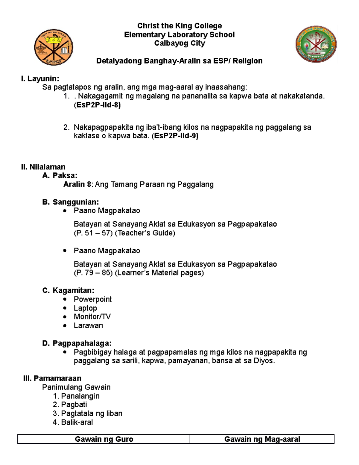 ESP-DLP-L 2 - hi I’m Majoy - Christ the King College Elementary ...
