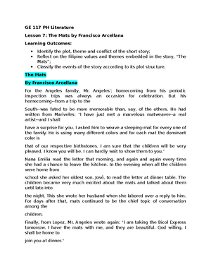 Lesson 14 Children of the City by Amadis Ma. Guerrero - GE 117 Philippine Literature Lesson 14 ...