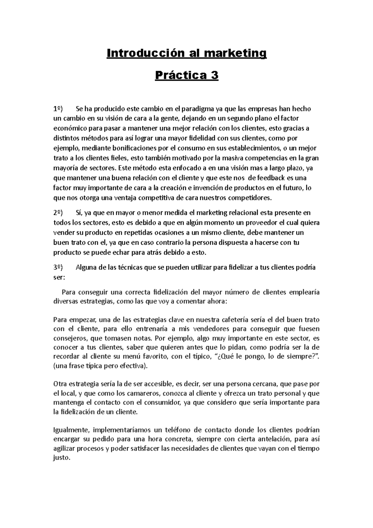 Práctica 3 - Práctica 3 - Introducción al marketing - Introducción al ...