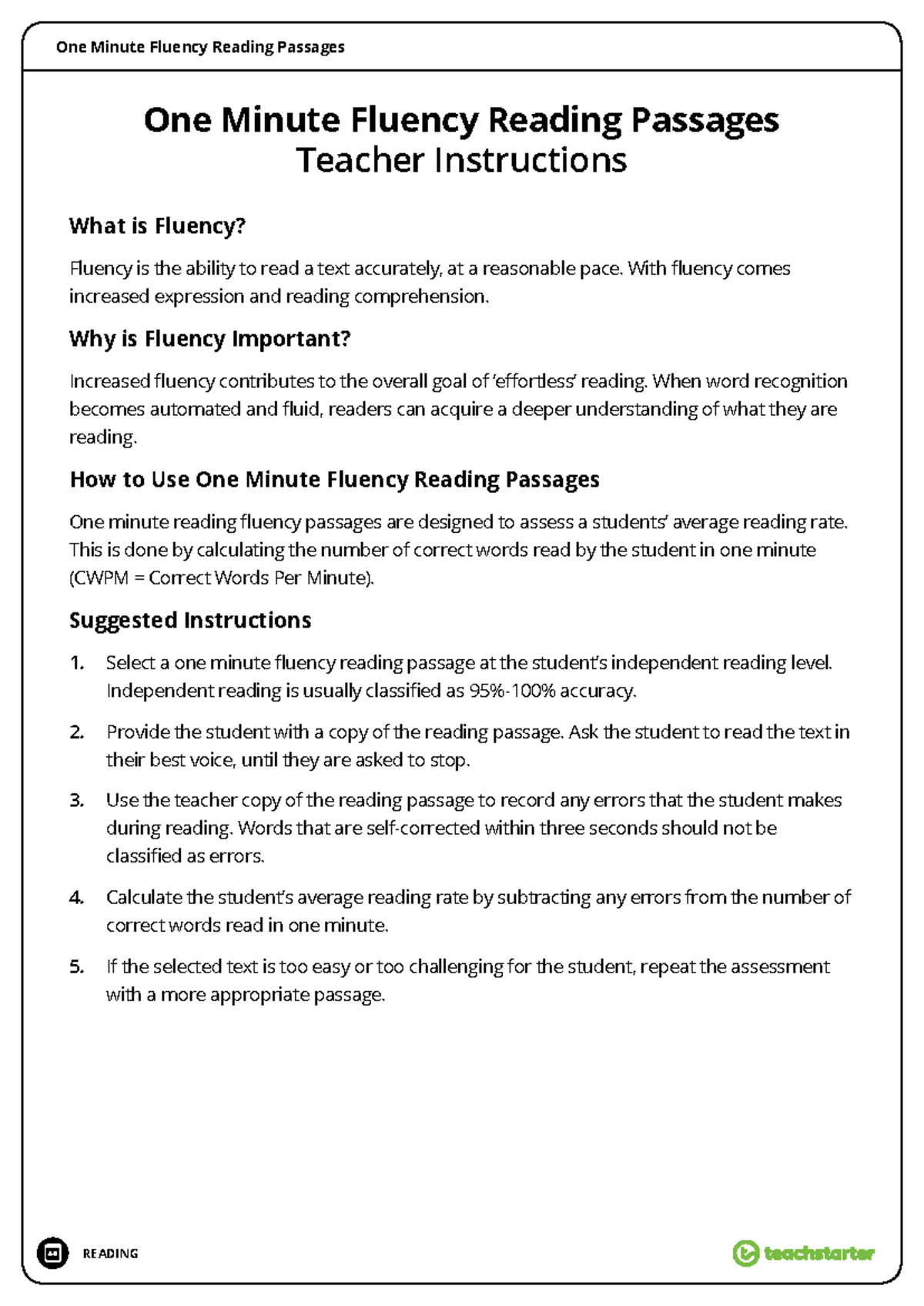 Fluency Reading Passage Ultimate Frisbee Year 6Adobe Reader - One ...