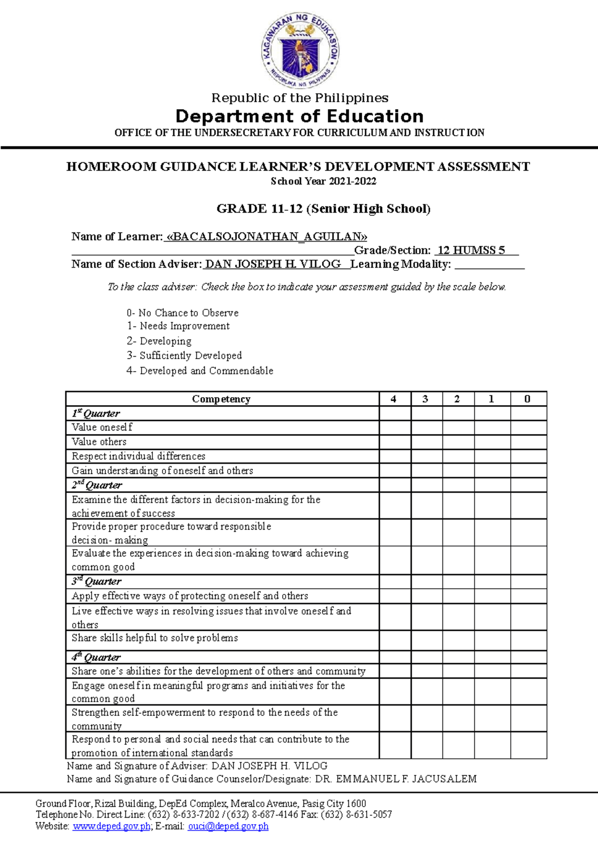 HGPAssess 2021-2022 - BROWSING - HOMEROOM GUIDANCE LEARNER’S ...