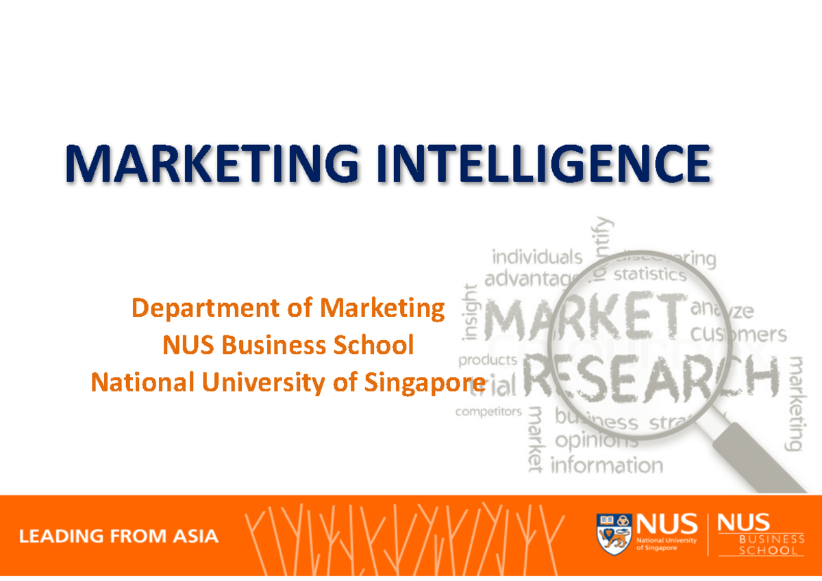 Handout LT3 Mktg Intelligence - MARKETING INTELLIGENCE Department of ...