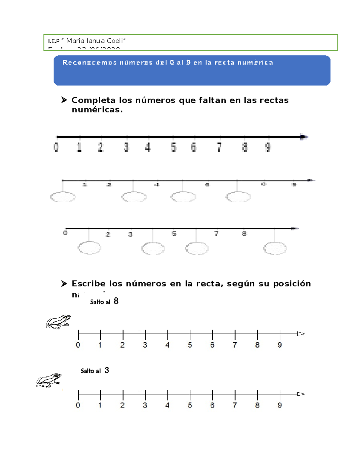 Completa los números que faltan en las rectas numéricas - Escribe los ...