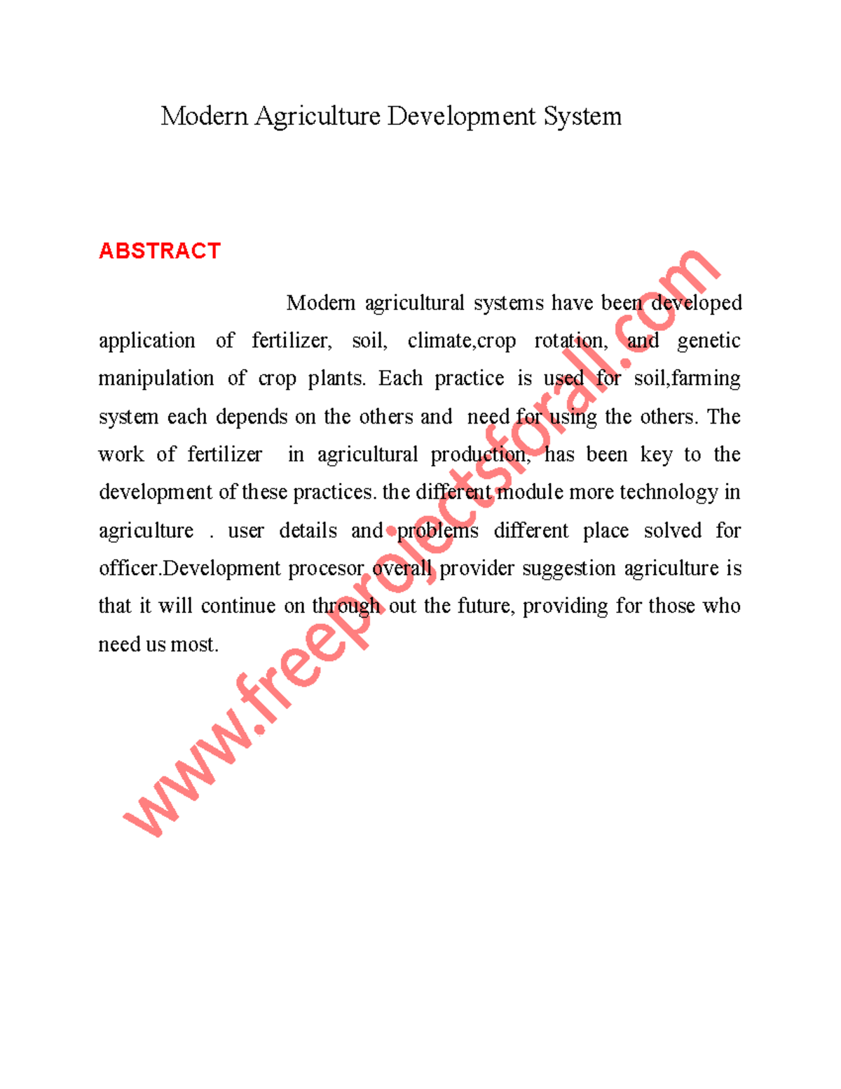 Modern Agriculture Development System - Modern Agriculture Development ...