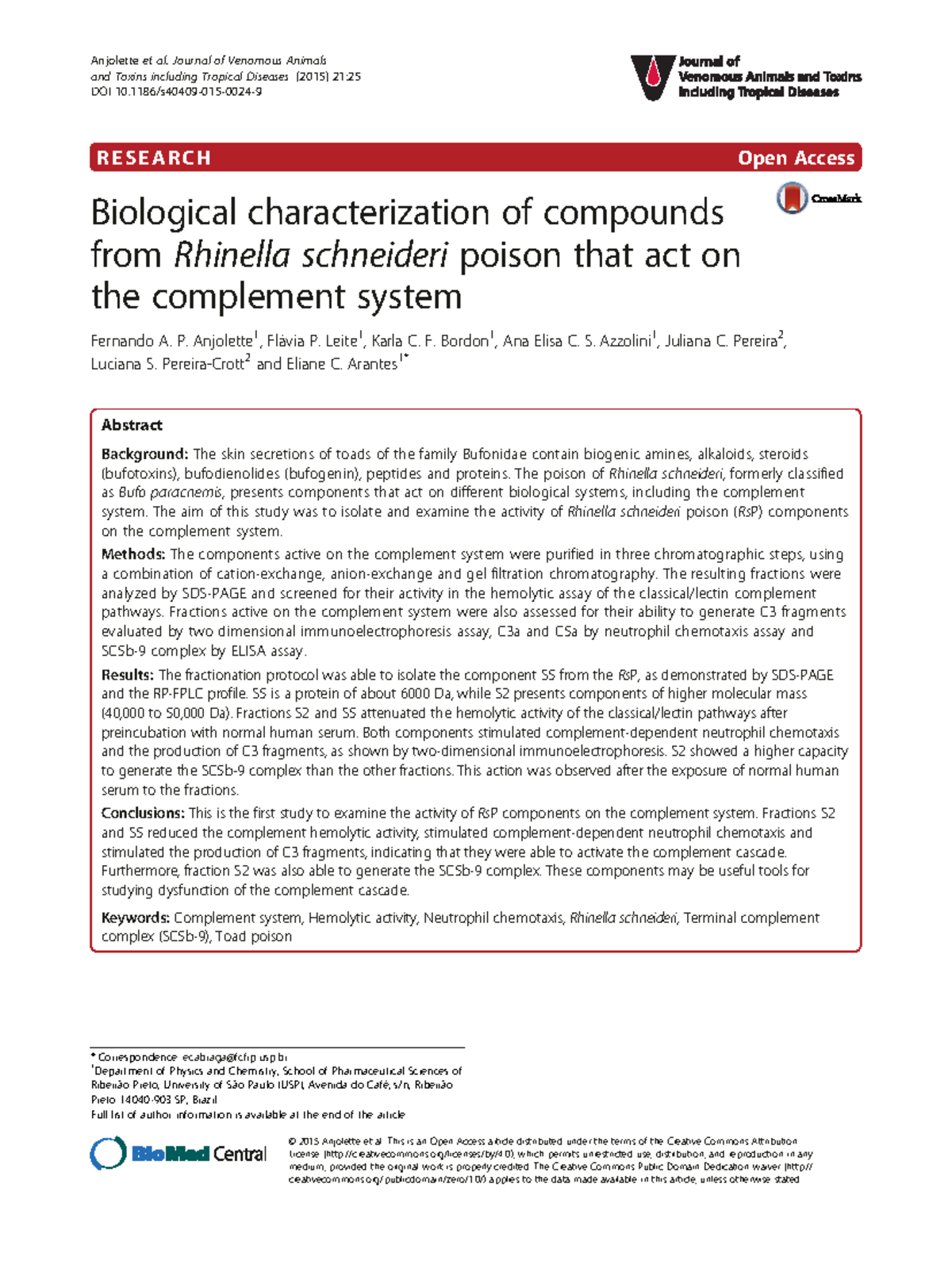 FPLC Chromatography - note - R E S E A R C H Open Access Biological ...